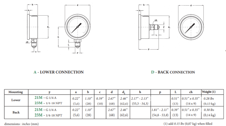 Pressure Gauge 10 bar